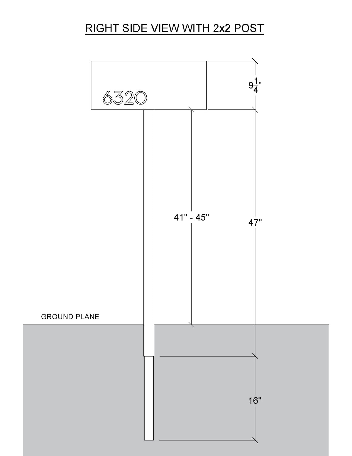 Mailbox Post | 2" Square | Non-Rusting | by Deus Modern – DeusModern